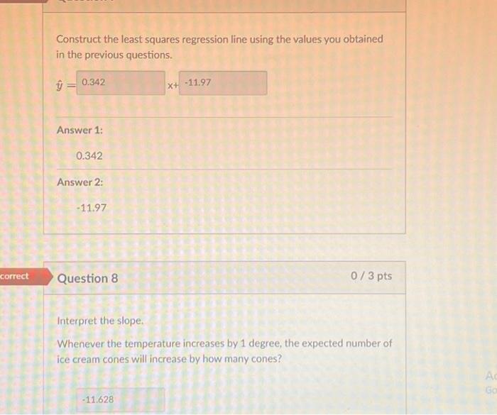 [Solved]: Construct the least squares regression line using