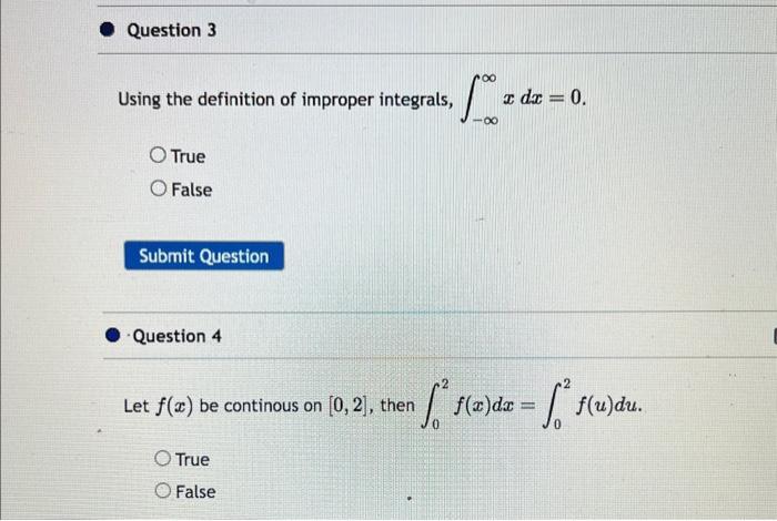 Solved Using the definition of improper integrals, | Chegg.com