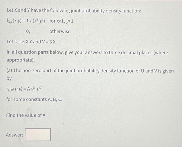 Solved Let X and Y have the following joint probability | Chegg.com