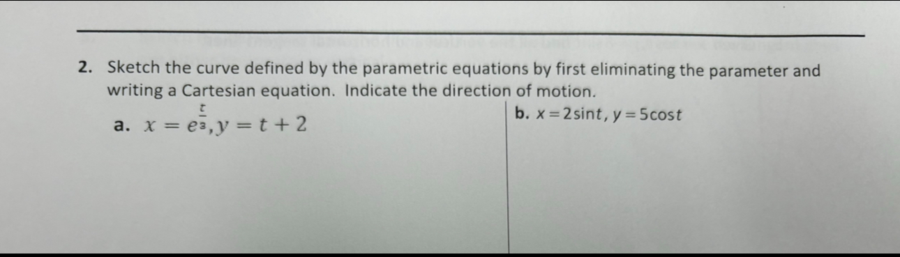 Solved Sketch the curve defined by the parametric equations | Chegg.com