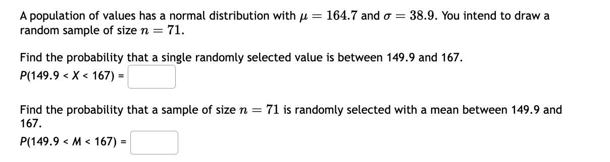 Solved A population of ﻿values has a normal distribution | Chegg.com