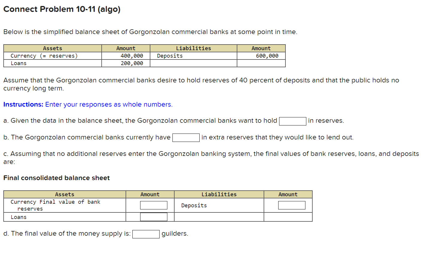 Solved Connect Problem 10-11 (algo)Below is the simplified | Chegg.com