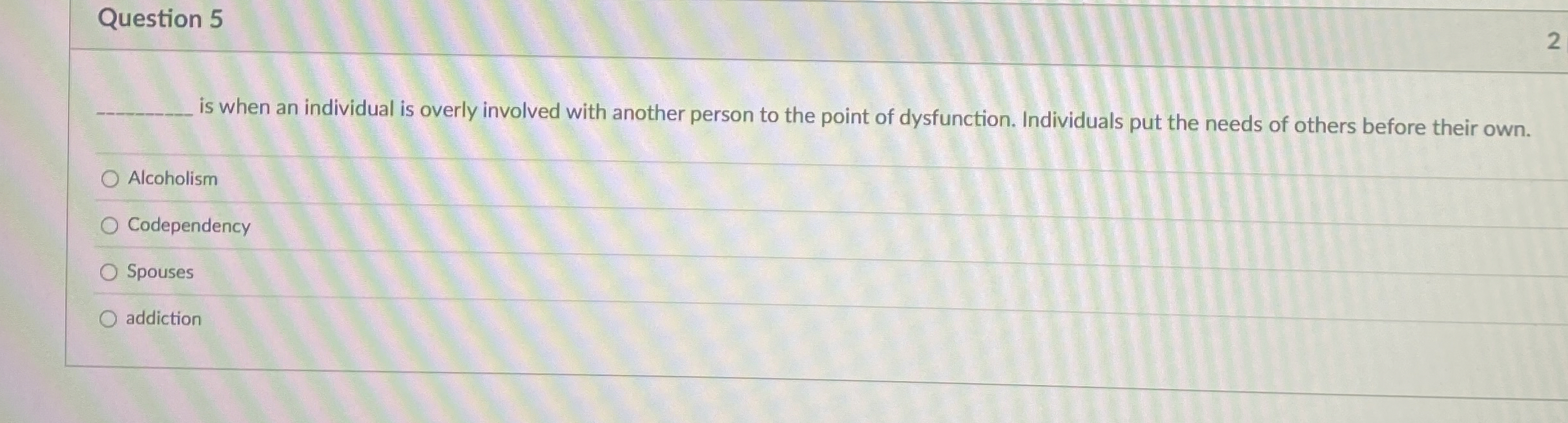 Solved Question 52is when an individual is overly involved | Chegg.com