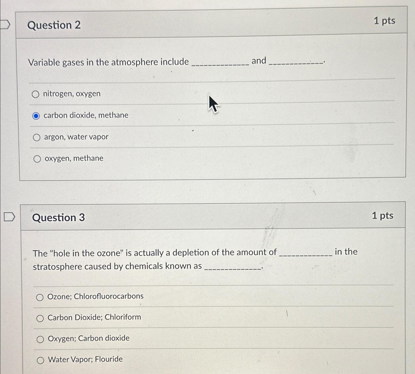 Solved Question 21 ﻿ptsVariable gases in the atmosphere | Chegg.com