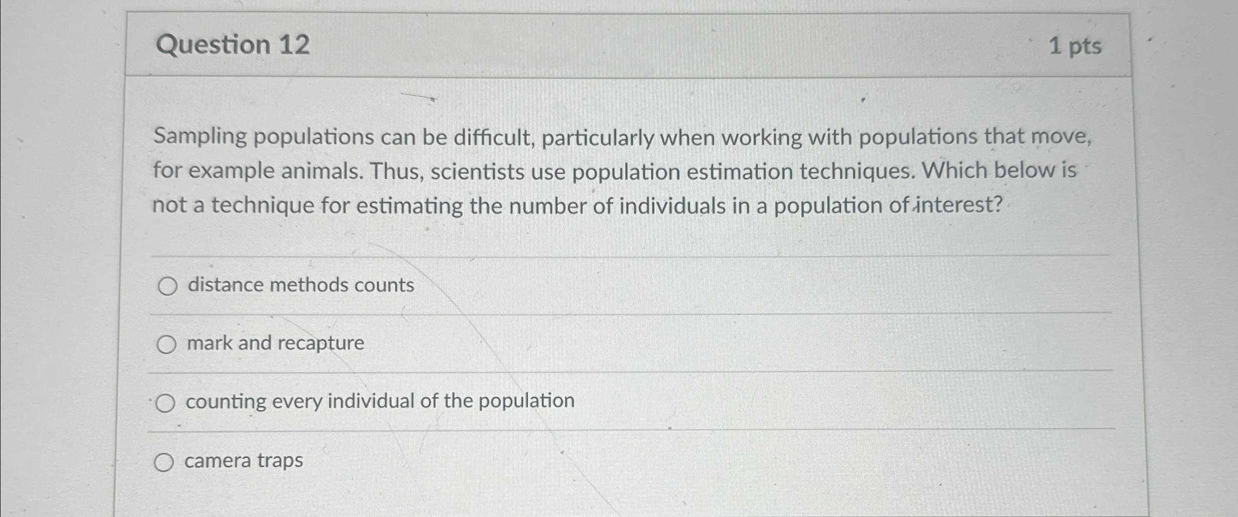 Solved Question 121 ﻿ptsSampling populations can be | Chegg.com