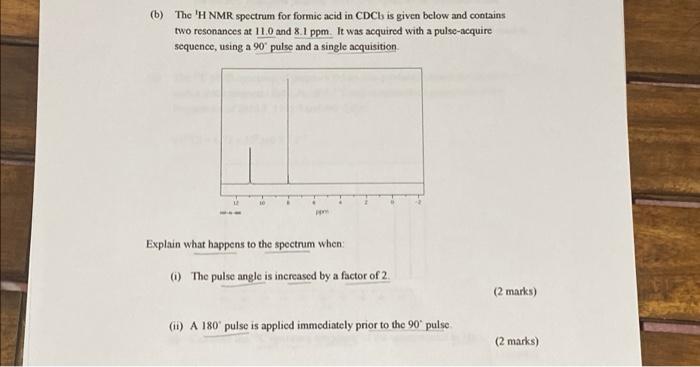 Solved (b) The 'H NMR spectrum for formic acid in CDC1 is | Chegg.com