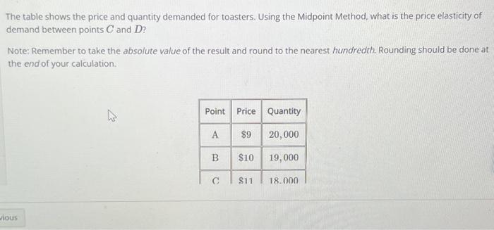 The table shows the price and quantity demanded for | Chegg.com
