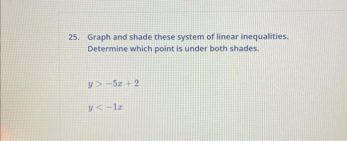 Solved 25. Graph and shade these system of linear | Chegg.com