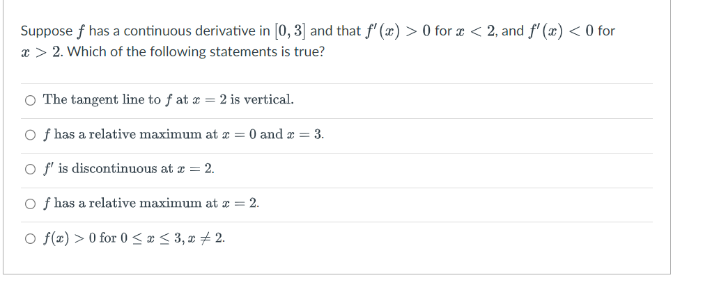 Solved Suppose f ﻿has a continuous derivative in 0,3 ﻿and | Chegg.com