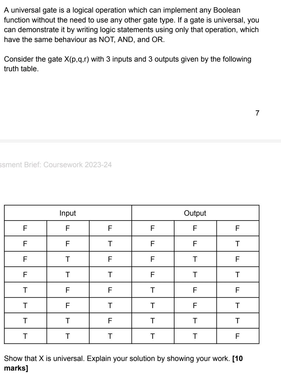 Solved A universal gate is a logical operation which can | Chegg.com