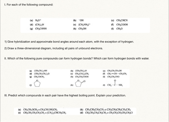 Solved 1. For each of the following compound: (a) H0 (d) | Chegg.com