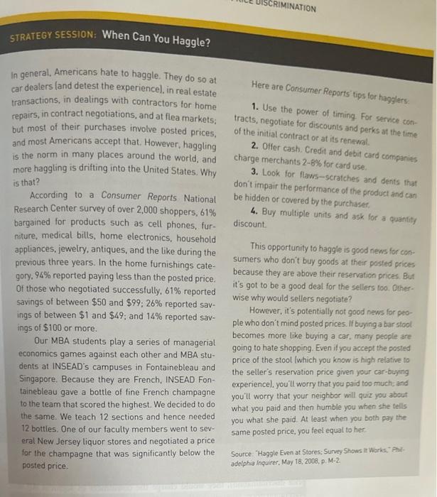 Solved Give an example of haggling over price in the U.S. | Chegg.com