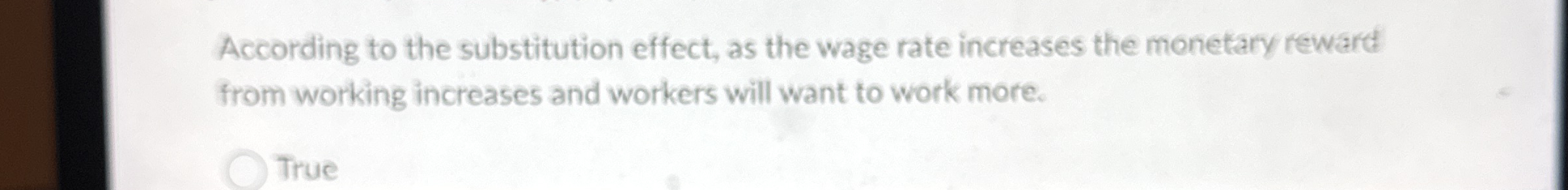 Solved According to the substitution effect, as the wage | Chegg.com