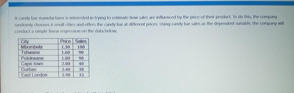 Solved A candy bar manufacturer is interested in trying to | Chegg.com
