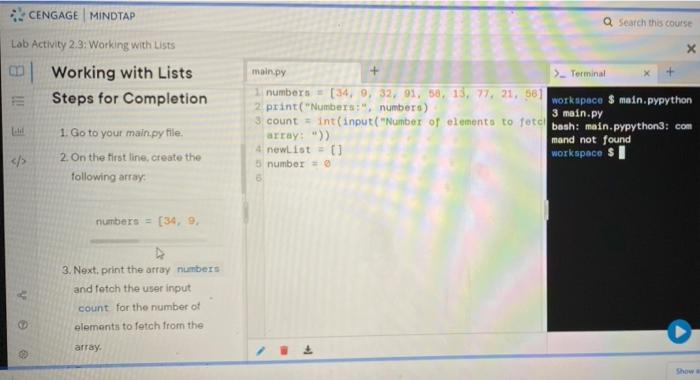 Solved Ols IN LINEA Lab Activity 2 3 Working With Lists Chegg