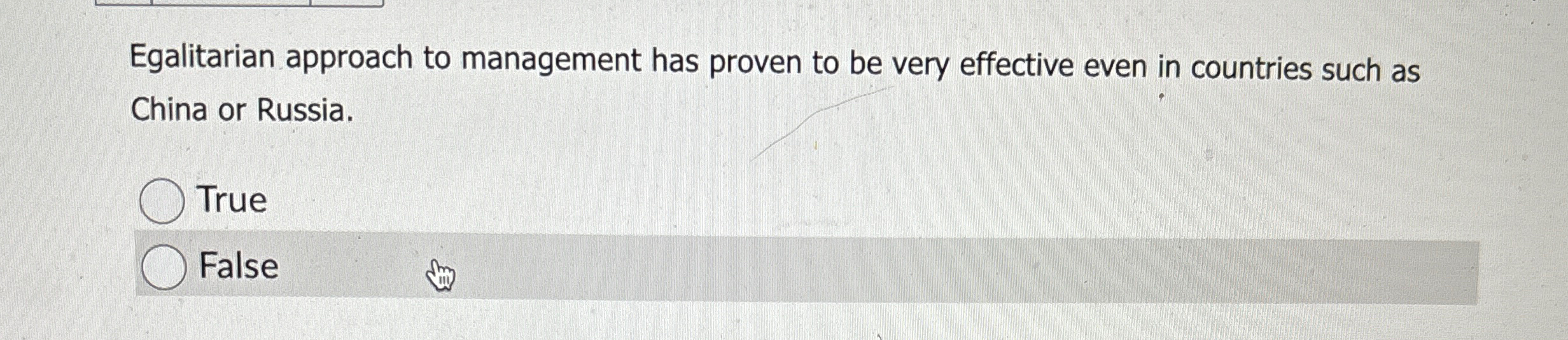 Solved Egalitarian approach to management has proven to be | Chegg.com