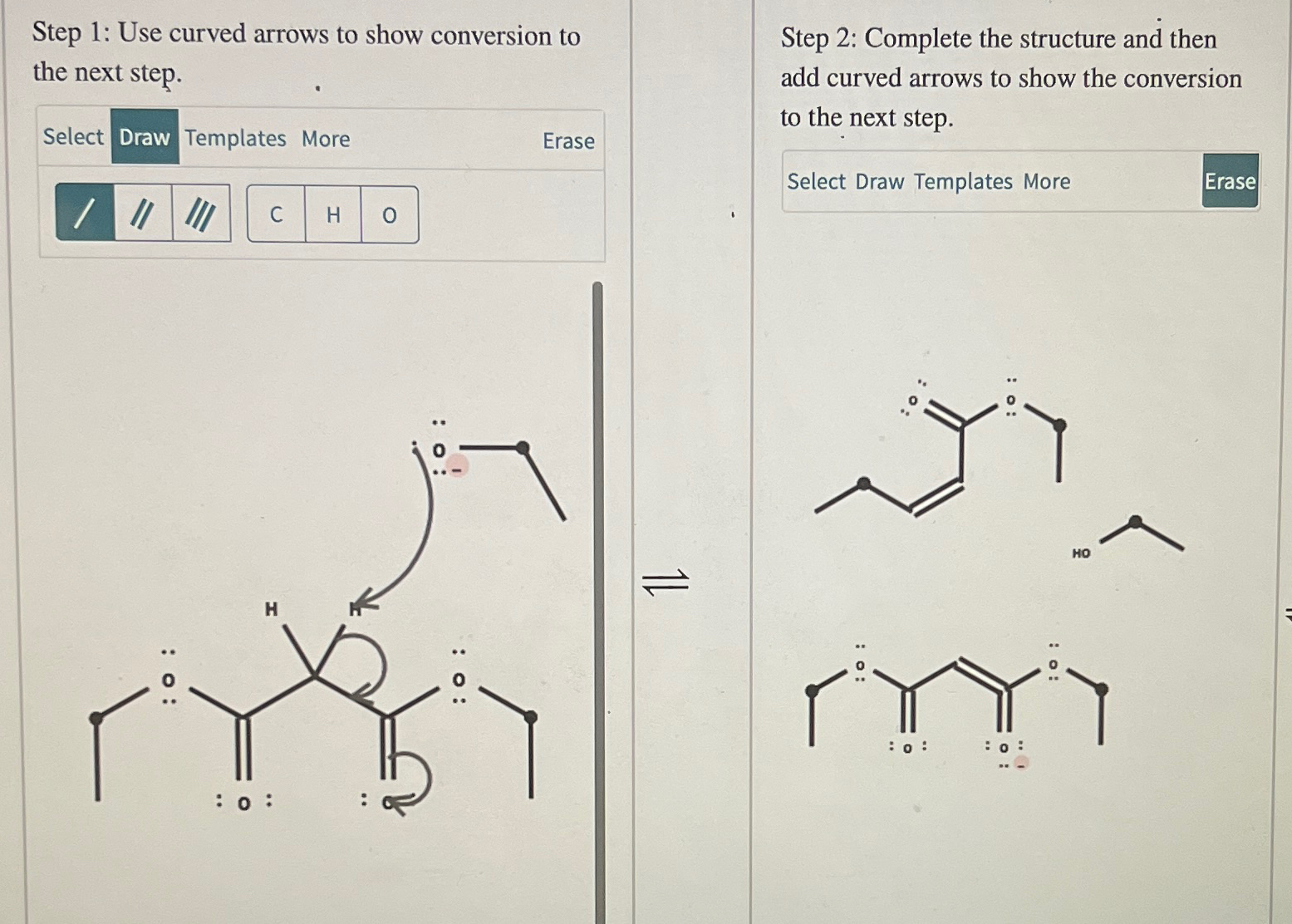 Solved Complete the curved arrow pushing mechanism for the | Chegg.com