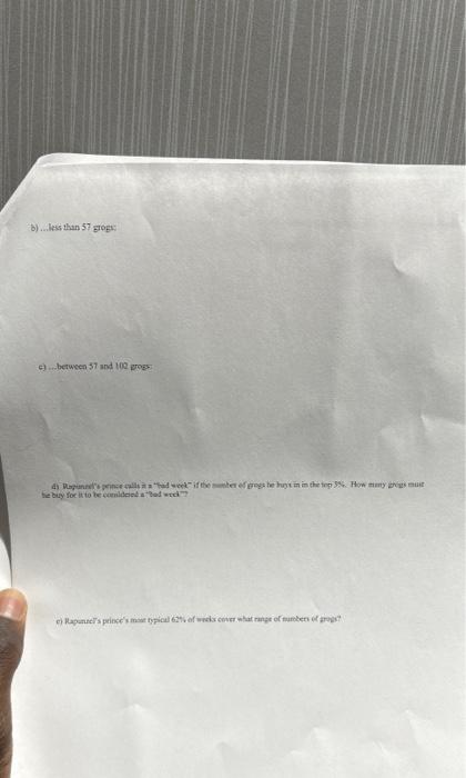 Solved III. The number of grogs which Rapunzel's prince buys | Chegg.com