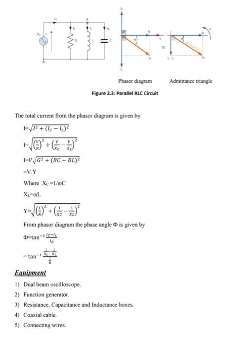 Solved Experiment No.2 RLC Parallel Circuits Objective To | Chegg.com