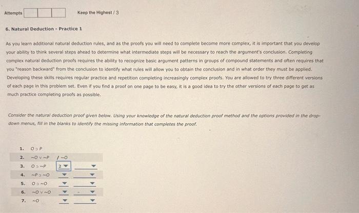 6. Natural Deduction - Practice 1 As you learn | Chegg.com