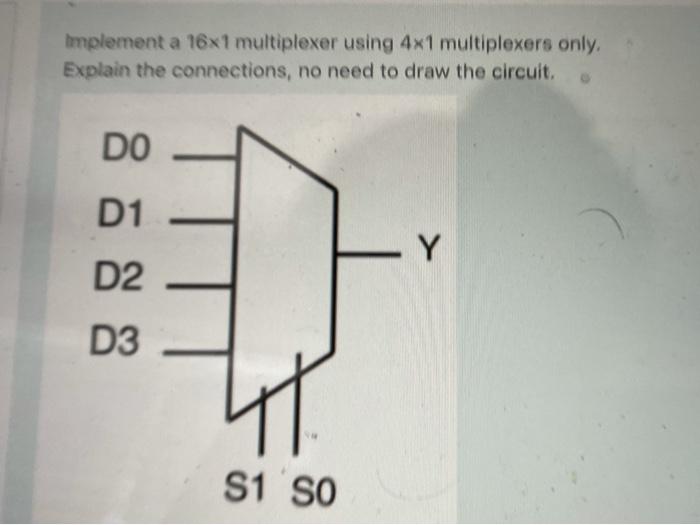 Solved Implement a 16x1 multiplexer using 4x1 multiplexers | Chegg.com