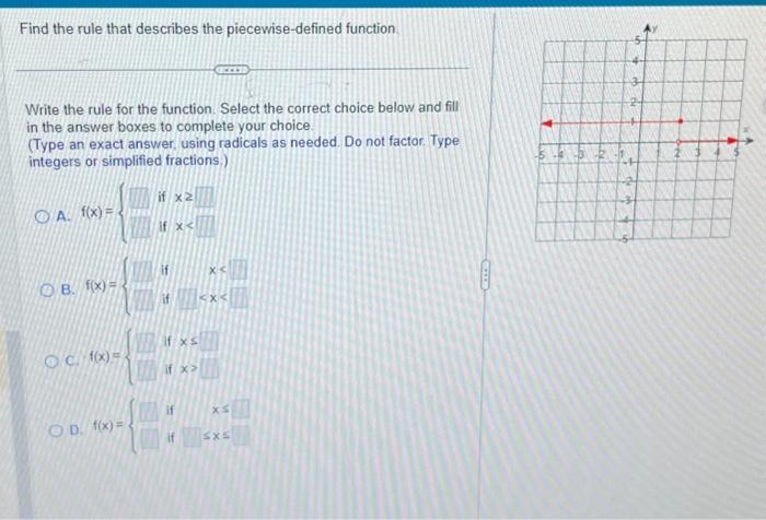 Solved Find the rule that describes the piecewise-defined | Chegg.com