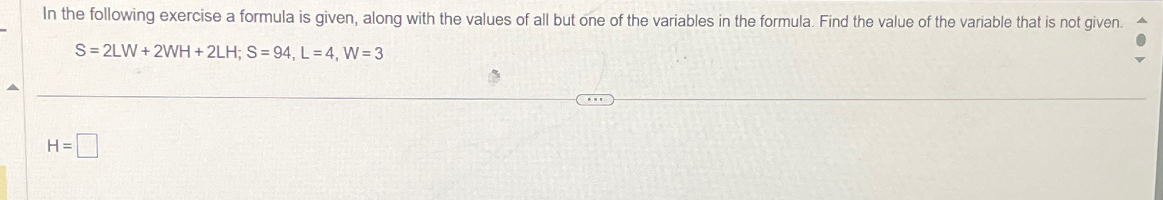 Solved In the following exercise a formula is given, along | Chegg.com