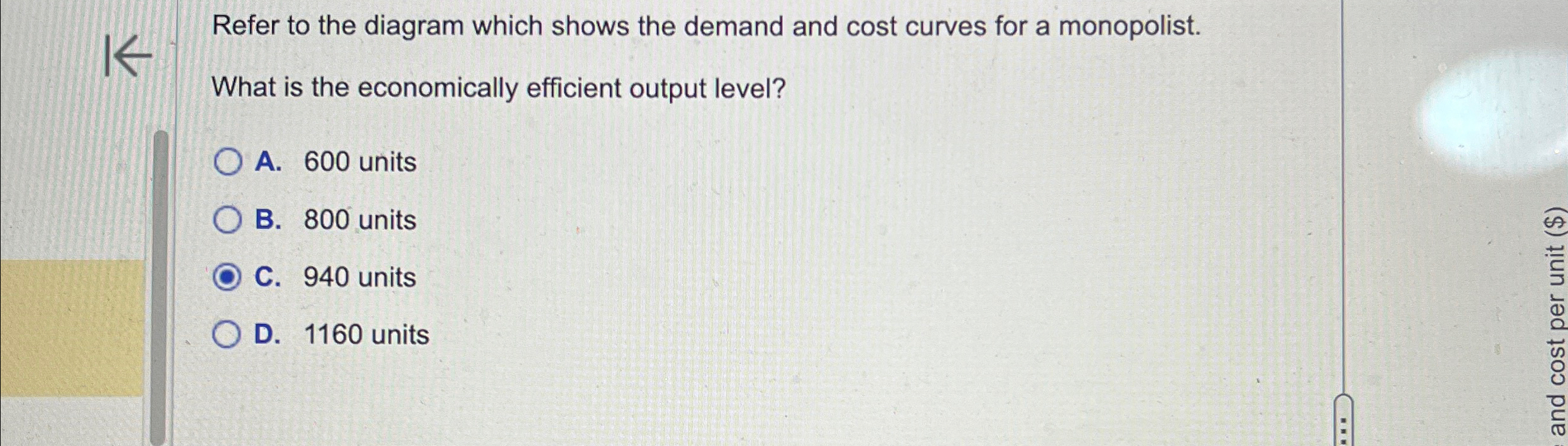 Solved Refer to the diagram which shows the demand and cost | Chegg.com