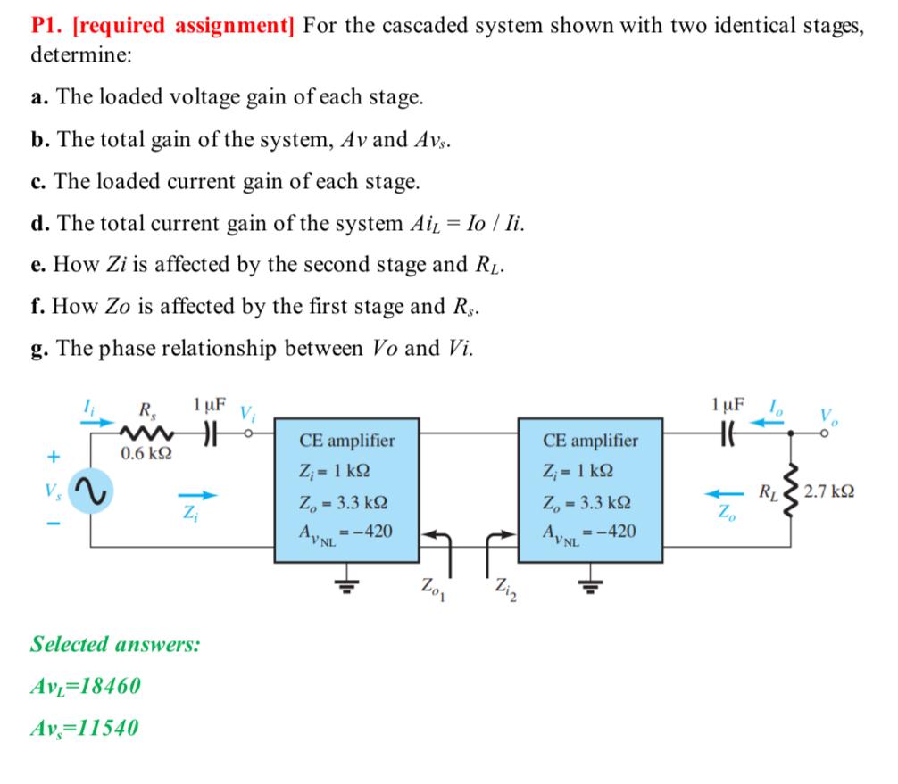 Solved P1. [required assignment] ﻿For the cascaded system | Chegg.com