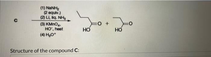 Solved A (1) NaNH2, Mel (2) Br2 (1 equiv) Structure of the | Chegg.com
