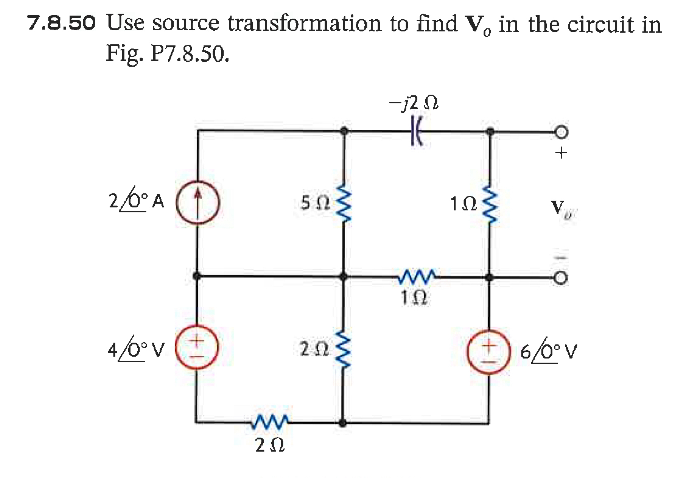 Solved 7.8.50 ﻿Use source transformation to find Vo ﻿in the | Chegg.com