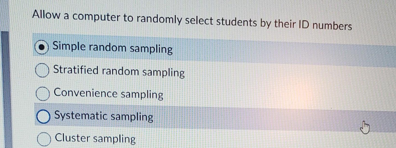 Solved Allow a computer to randomly select students by their | Chegg.com