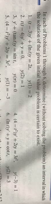 Solved In each of Problems 1 through 6, determine (without | Chegg.com