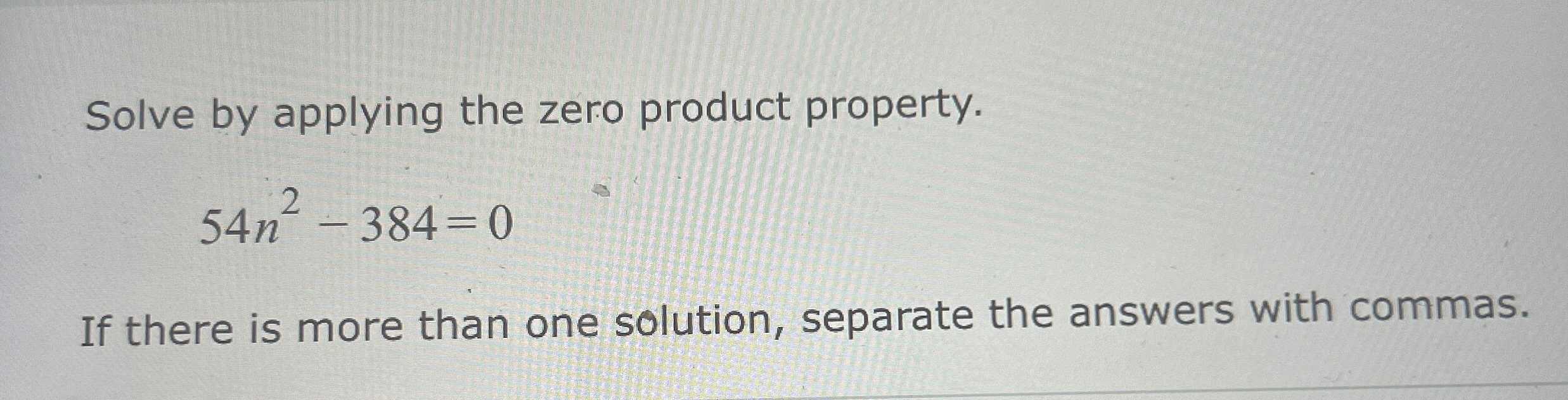 Solved Solve by applying the zero product | Chegg.com