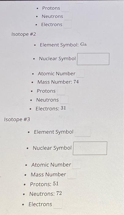 Solved Isotope \#1 - Element Symbol - Nuclear Symbol: | Chegg.com