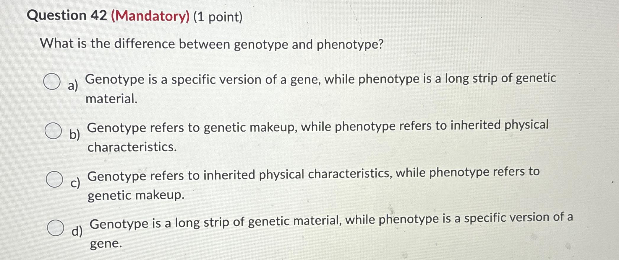 Solved Question 42 (Mandatory) (1 ﻿point)What is the | Chegg.com