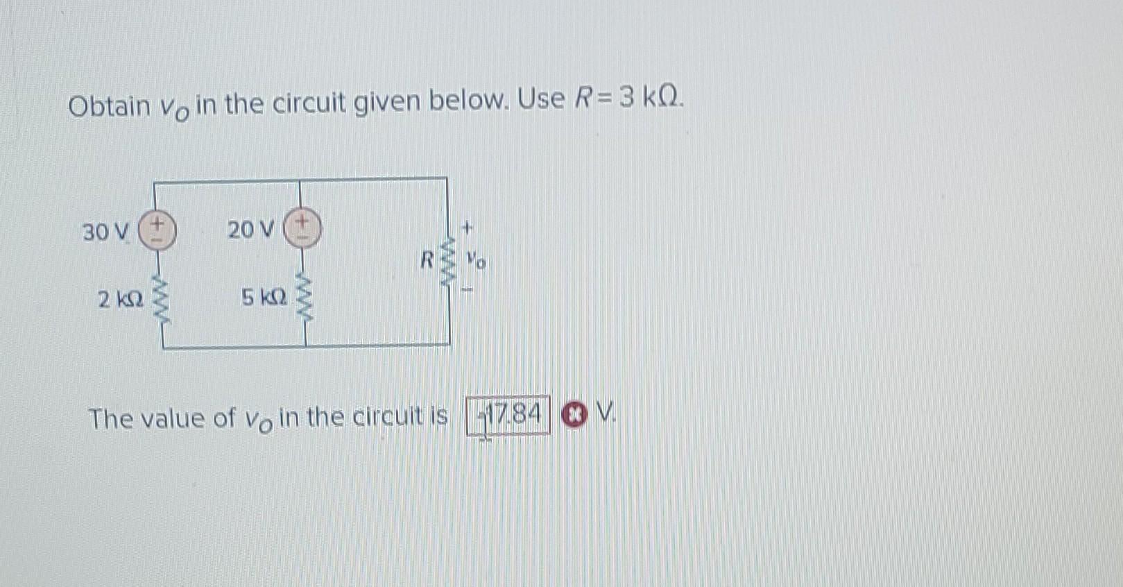Solved Obtain vO in the circuit given below. Use R=3kΩ. The | Chegg.com