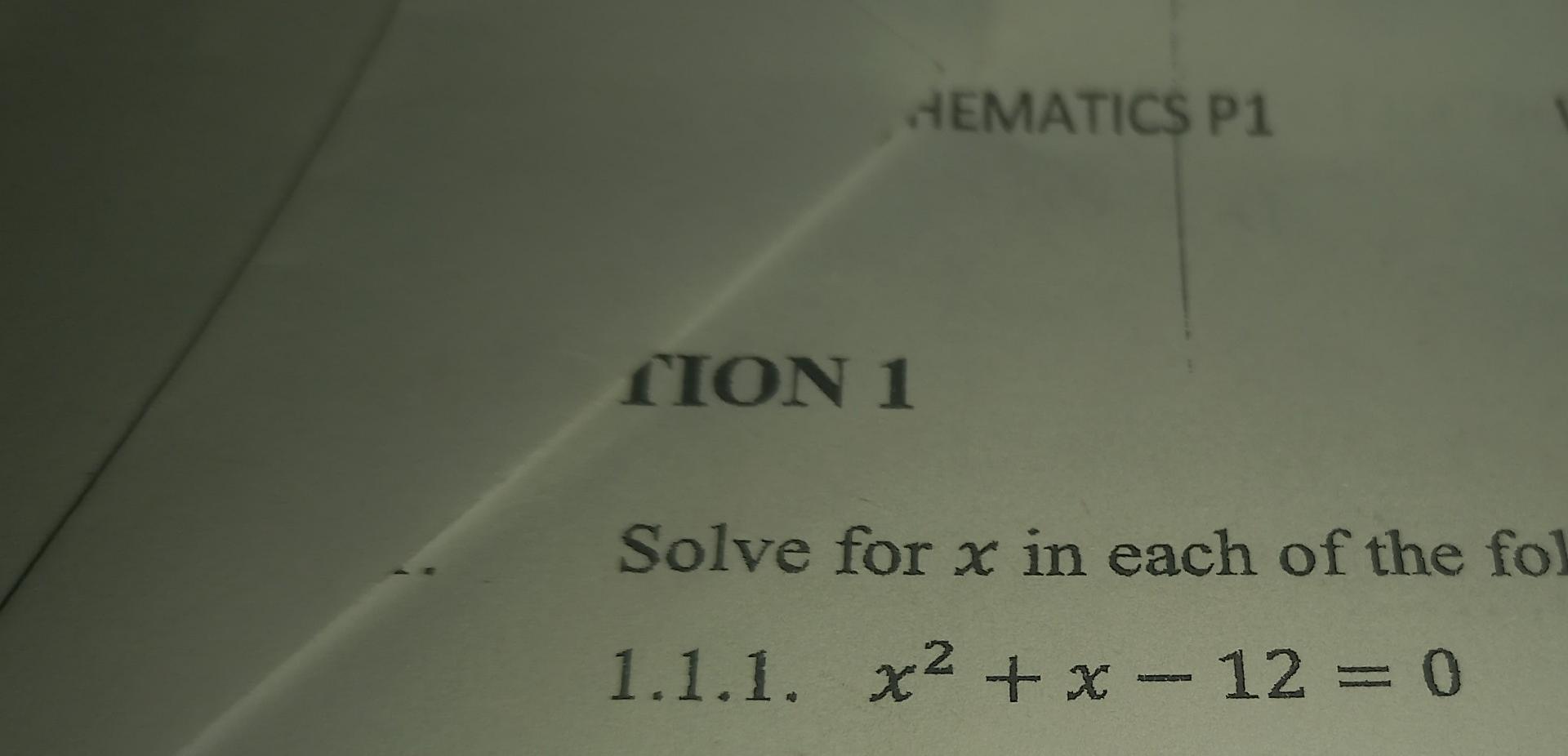 Solved HEMATICS P1 TION 1 Solve for x in each of the fol | Chegg.com