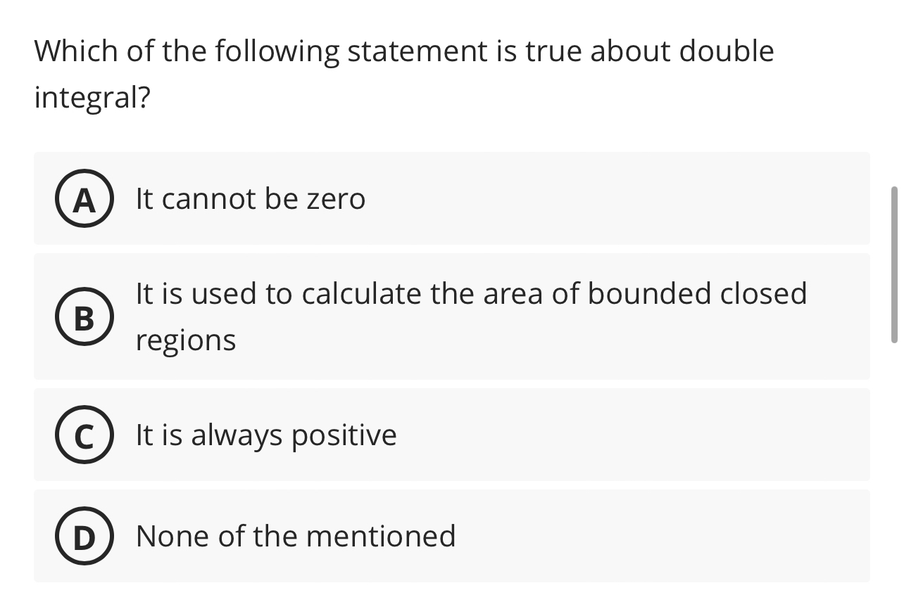 Solved Which of the following statement is true about double | Chegg.com