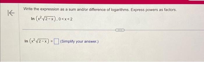 Solved Write the expression as a sum and/or difference of | Chegg.com