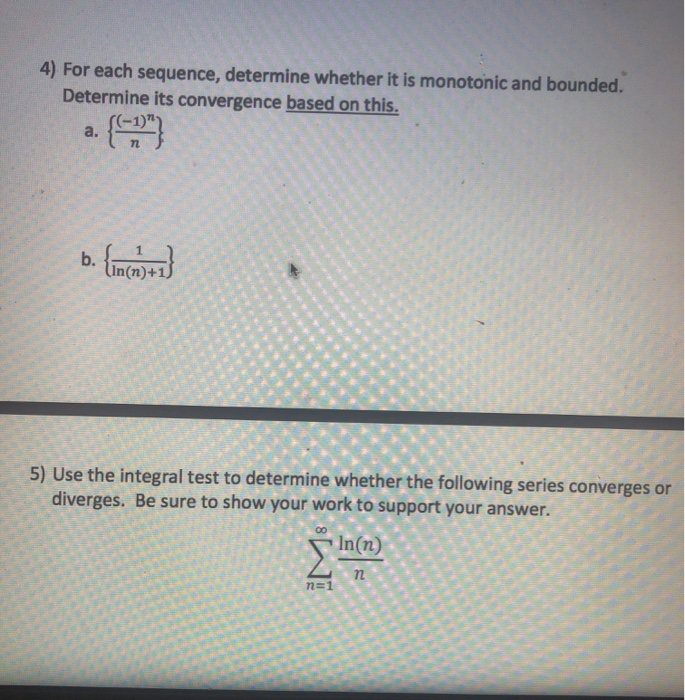 Solved 4) For each sequence, determine whether it is | Chegg.com