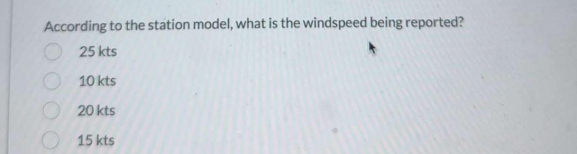 Solved According to the station model, what is the windspeed | Chegg.com