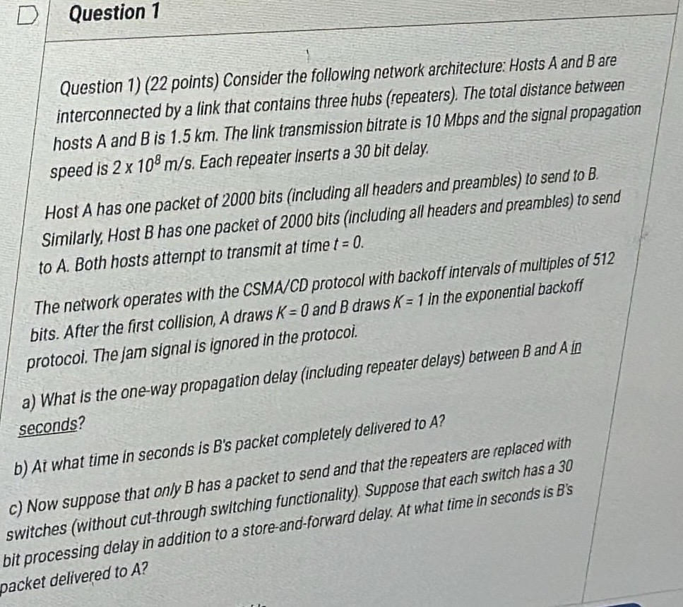 Solved Question 1Question 1) (22 ﻿points) ﻿Consider the | Chegg.com