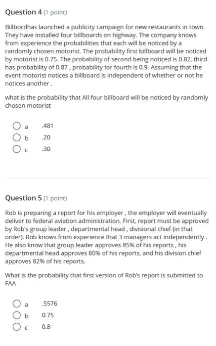 Solved Joint probability under statistical independence is | Chegg.com