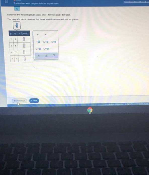 Solved Truth tables with conjunctions or disjunctions | Chegg.com