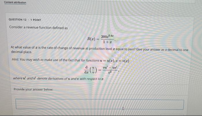Solved Content attribution QUESTION 12 1 POINT Consider a | Chegg.com
