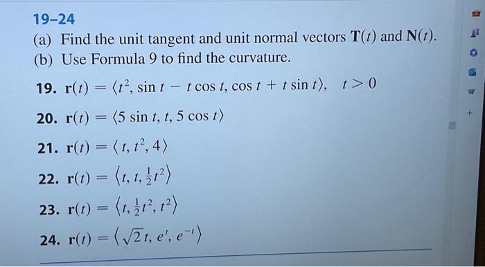 Solved (a) Find the unit tangent and unit normal vectors | Chegg.com