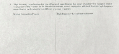Solved High frequency recombination is a type of bacterial | Chegg.com