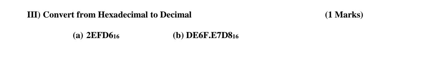 Solved III) Convert from Hexadecimal to Decimal (a) 2EFD616 | Chegg.com