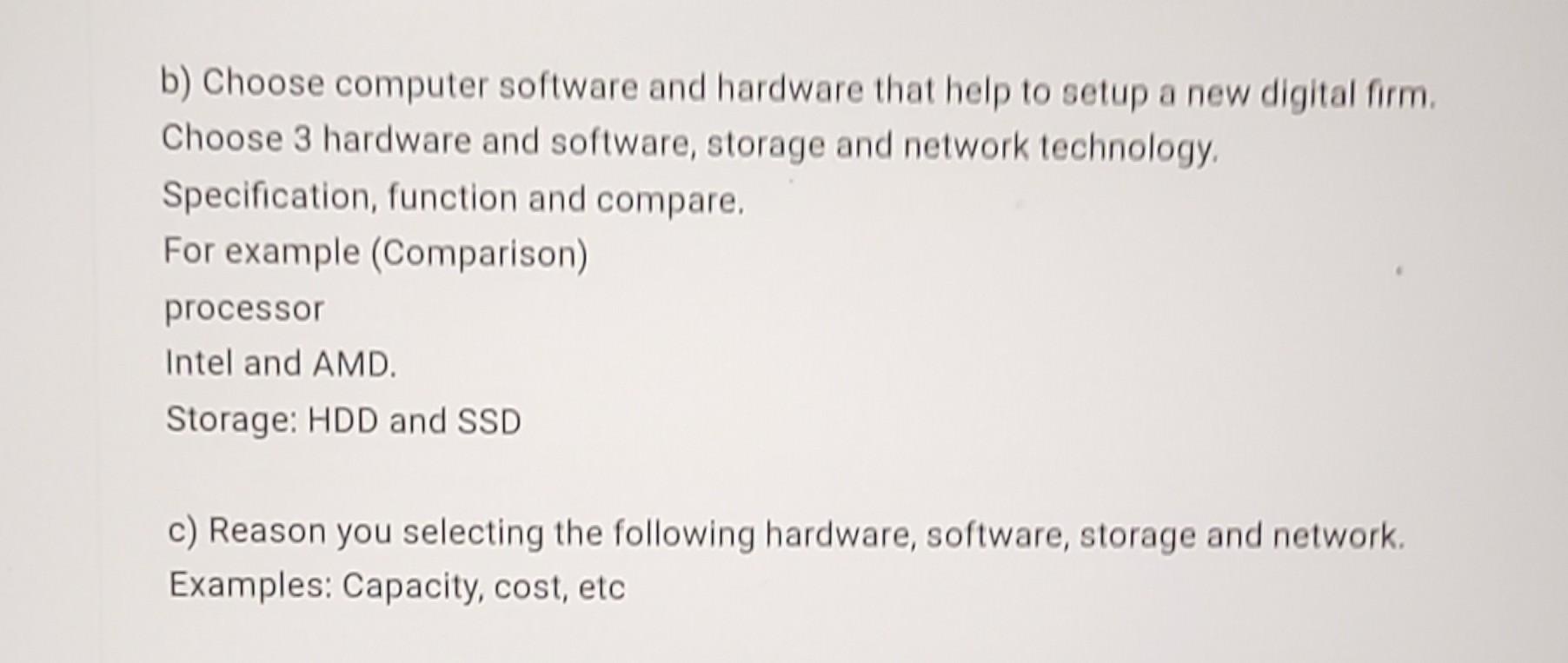 Solved a) [Choose computer software and hardware that help | Chegg.com